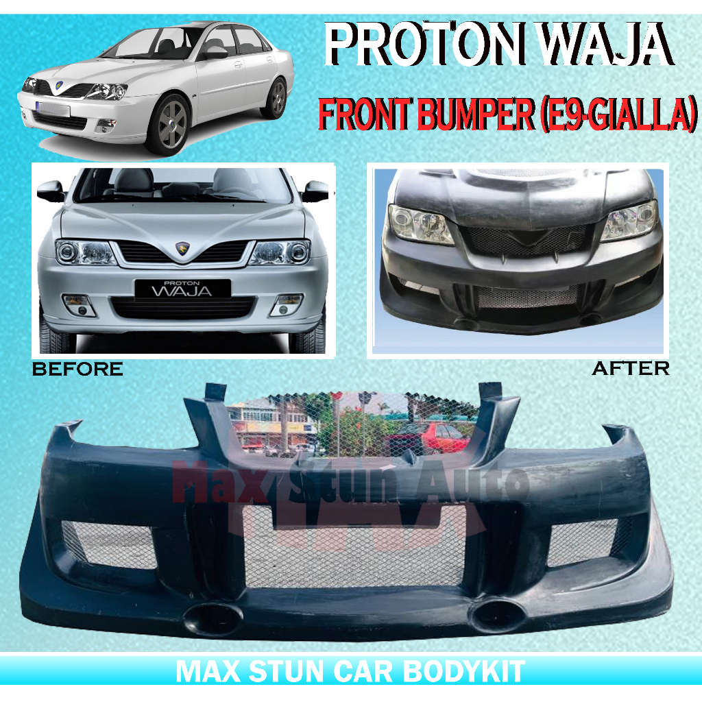 PROTON WAJA E9-GIALLA STYLE FRONT BUMPER MATERIAL FIBER WAJA BUMPER ...