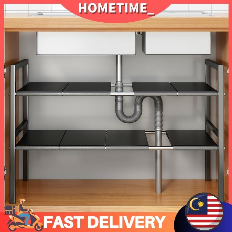 Extendable Stainless Steel Kitchen Organizer Under Sink Rack Rak ...