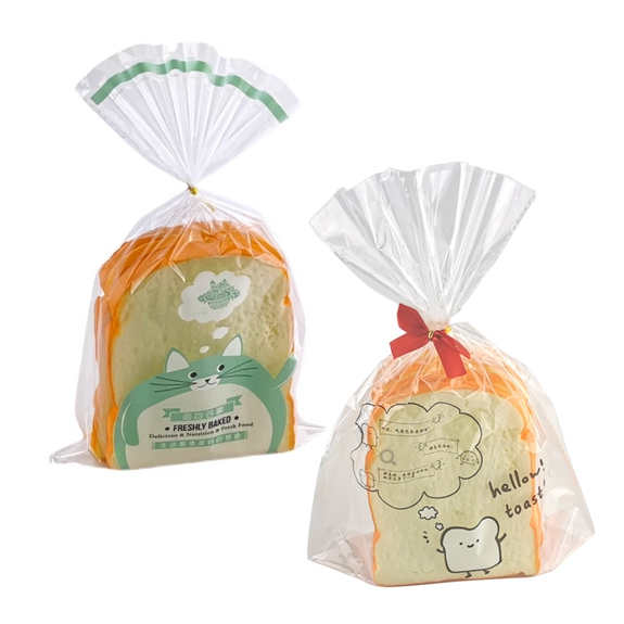 100pcs Hello Toast Plastik Roti OPP Transparent Toast Bread Bag Food ...