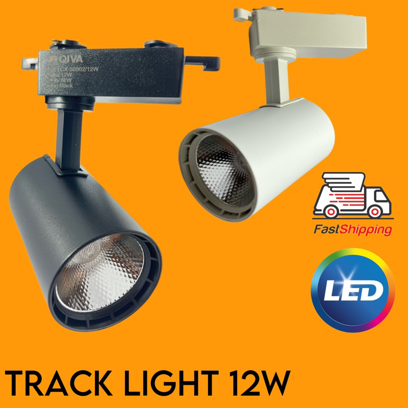 Track Light 12W LED Ceiling Track Light Black / White Casing | Shopee ...