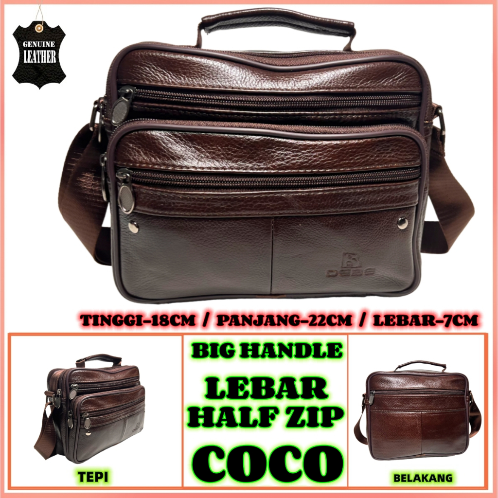 Genuine Cow Leather Men's Sling Bag Beg Silang Lelaki Kulit Lembu Tulen ...