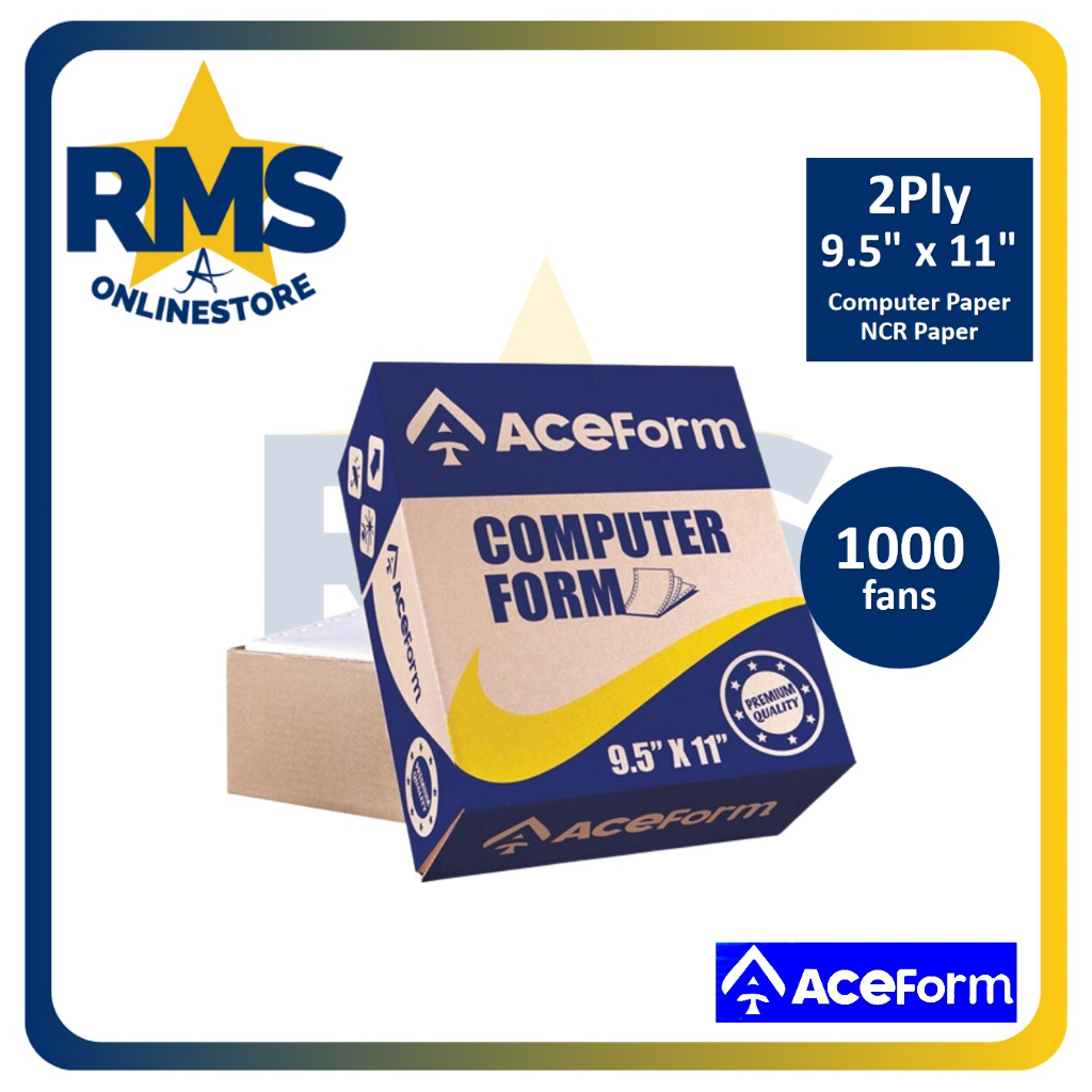 9.5" x 11" 2Ply Computer Paper / NCR Paper (1000 Fans) | Shopee Malaysia