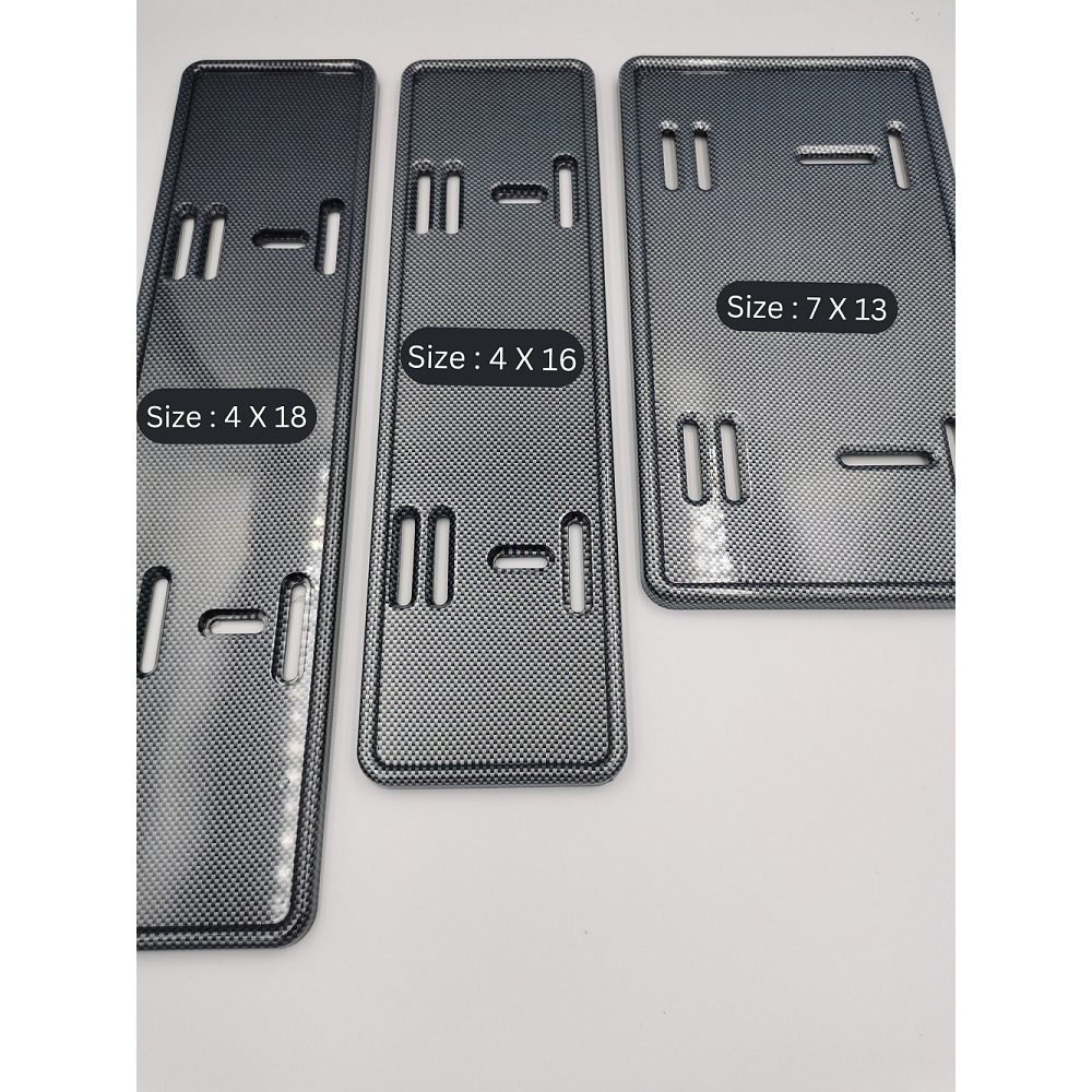 Carbon Fiber Gloss Texture Number Plate Frame Classic Design 4"x16" l 4 ...