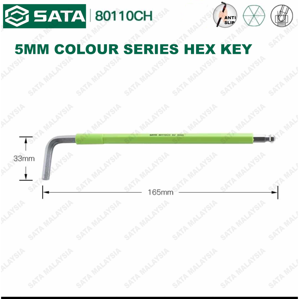 SATA Colour Series Extra Long Hex Key/Ball Point Hex Key/Allen Key ...