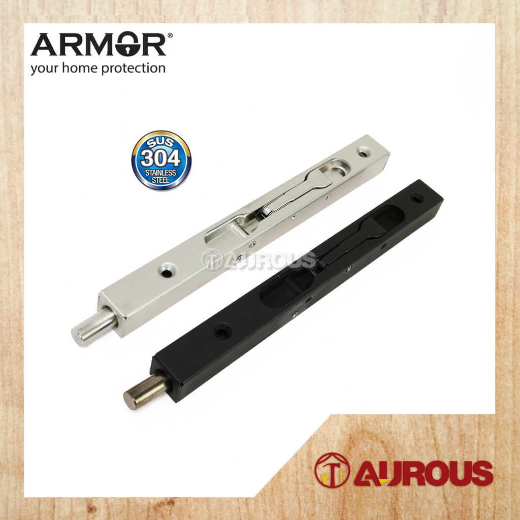 ARMOR STAINLESS STEEL SUS304 BOX TYPE FLUSH BOLT (SS/MB) (6'' 8'' 12 ...
