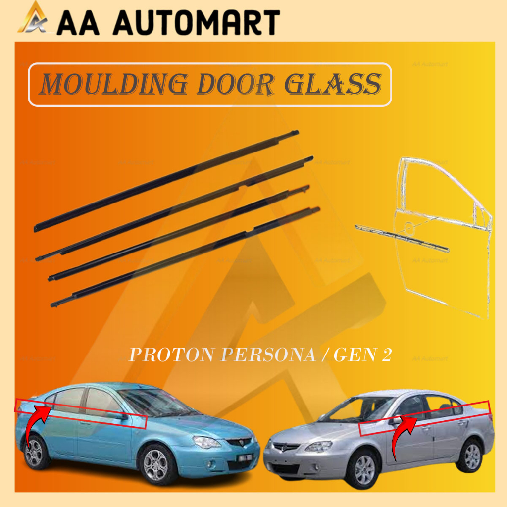 Proton Persona/ Gen 2 2007 Door Moulding Lining Rubber Outer Glass ...