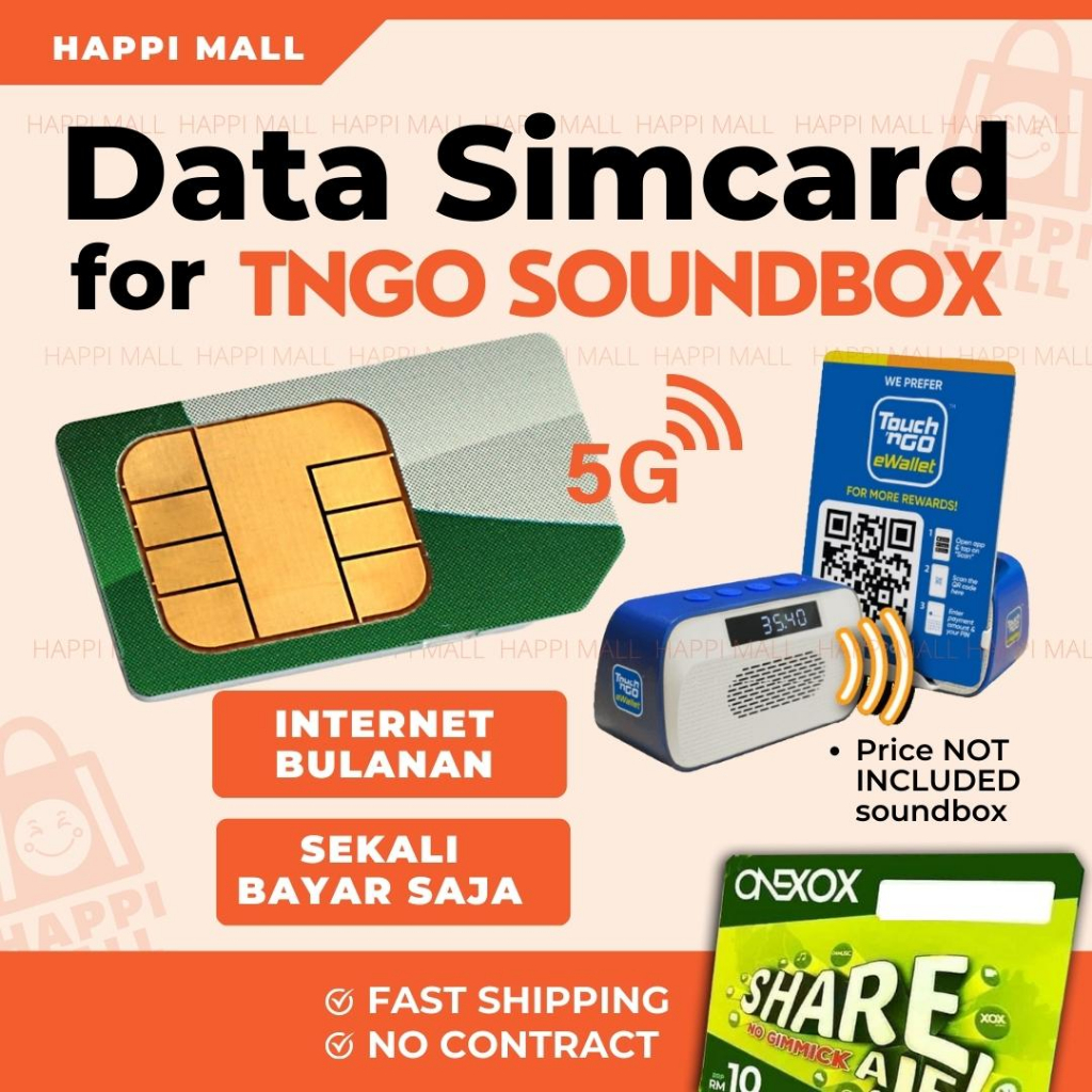 ONEXOX Nano Sim Card for Touch n Go Ewallet Soundbox, Monthly High ...