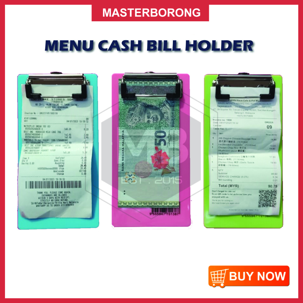 masterborong Cash Bill Holder Pemegang Bil Tunai Cash Bill Register ...