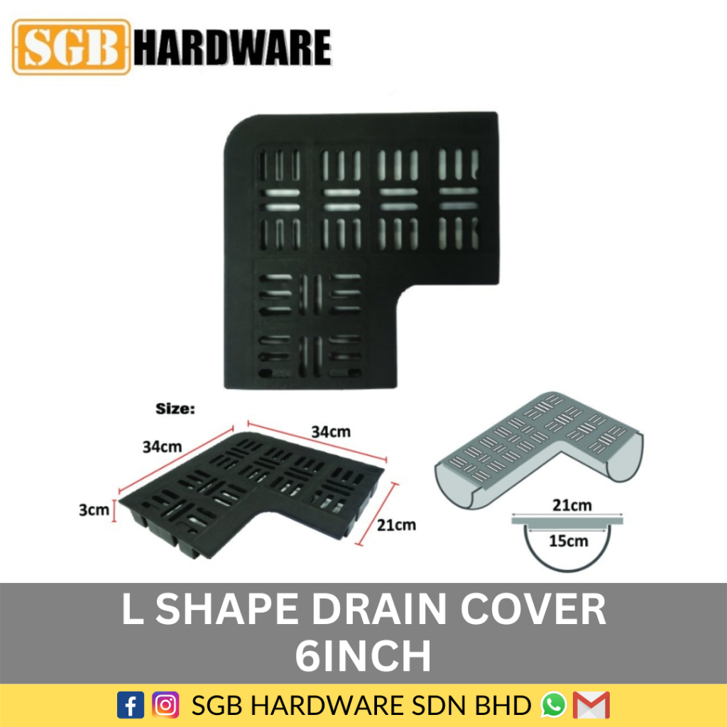 L Shape Drain Cover UV Protection Heavy Duty Penutup Longkang L Shape ...