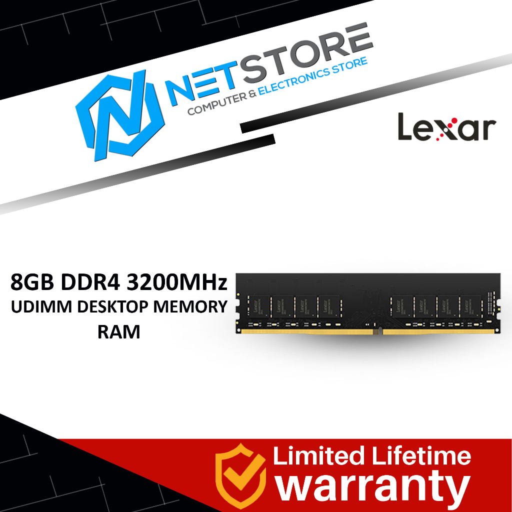 LEXAR 8GB DDR4 3200MHz UDIMM DESKTOP MEMORY RAM - LD4AU008G-B3200GSST | Shopee Malaysia