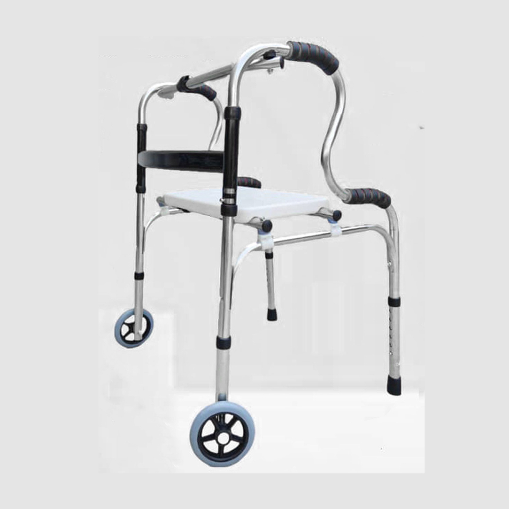 Walking Frame Curve Handle with Seat and Wheel Walking Aids for Elderly ...