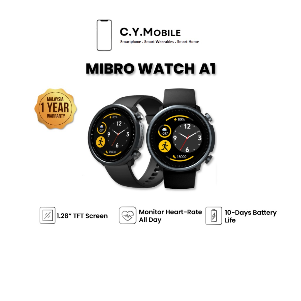 Mibro A1 SpO2 PPG Bio Heart Rate Sensor Smart Watch (1.28'') | Shopee ...
