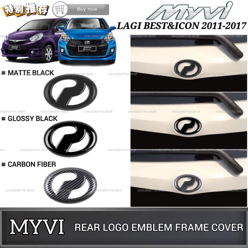 AMAZING PERODUA MYVI LAGI BEST ICON 2011-2017 CAR LOGO EMBLEM FRAME ...