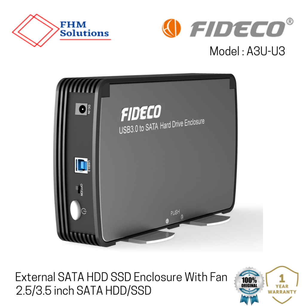 FIDECO USB 3.0 SATA HDD SSD Enclosure for 2.5/3.5 inch External SATA ...