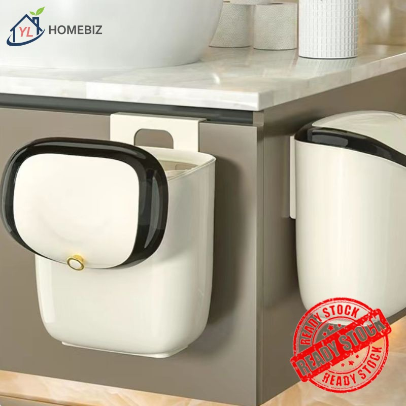 9L Wall Mounted Dustbin with Cover Bin Trash Dustbin Tong Sampah Dapur ...