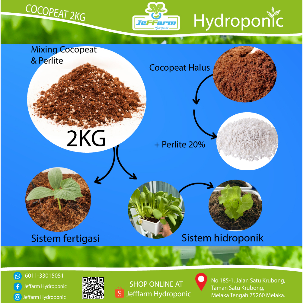 2KG COCO MIX (80% COCOPEAT + 20% PERLITE) JEFFARM HYDROPONIC | Shopee ...