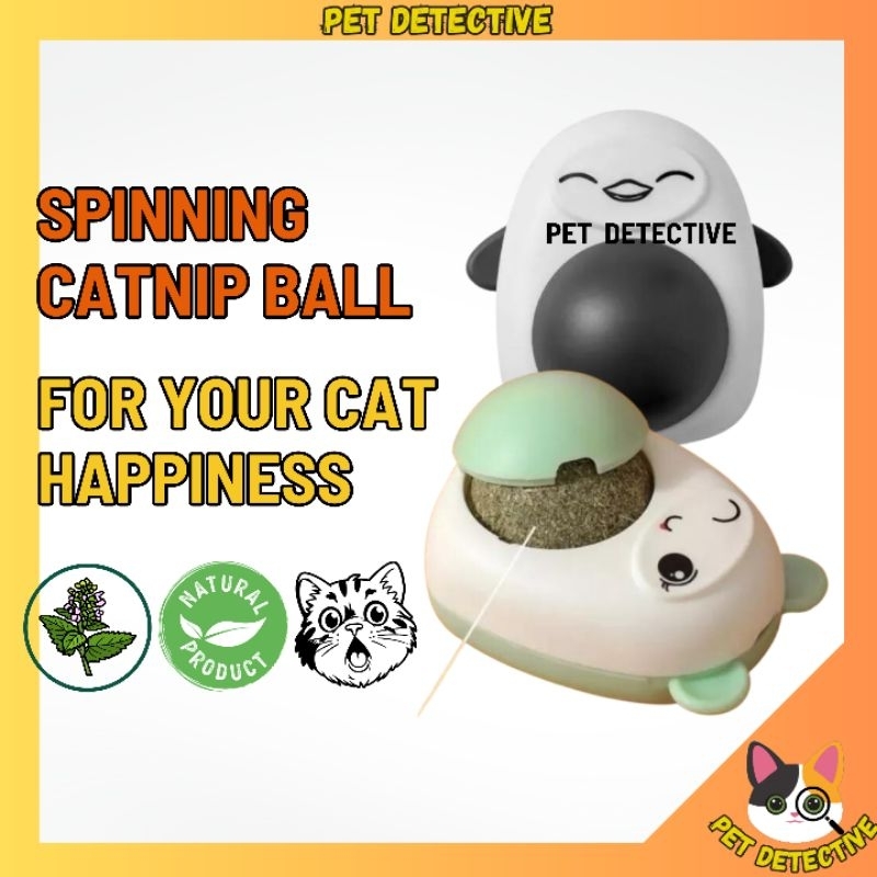 Catnip Toy Mainan Kucing Pudina Bola Catnip Ball - 360° Boleh Diputar Rotatable Cat Mint Ball ...