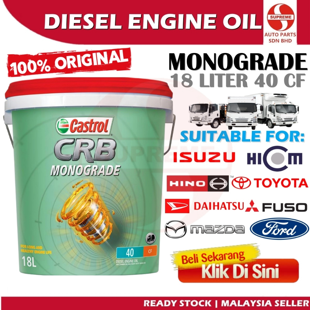S2U Castrol Engine Oil CRB Monograde 40 CF/SF 18Liter For Diesel Enjin ...