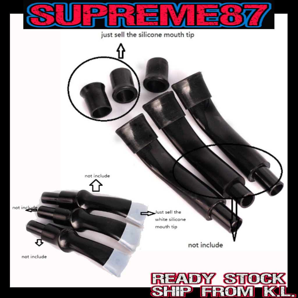 5 Piece Pipe Silicone mouthpiece tips big and small with Black and ...