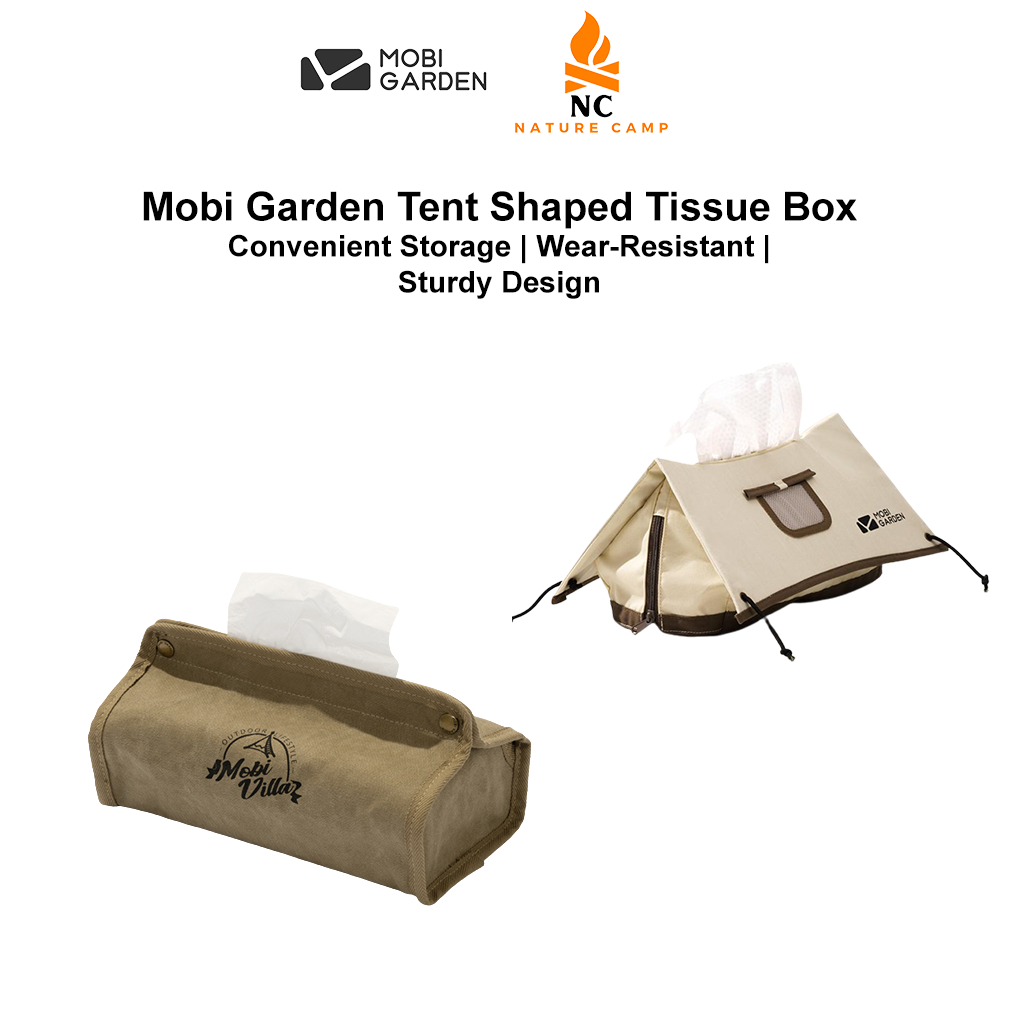 Mobi Garden Tissue Box Cover Camping Tent Shape Cotton Cover Canvas ...