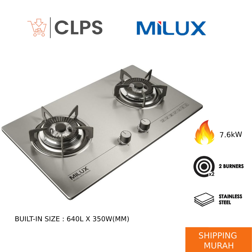 Milux Stainless steel Premium Built-in Gas Hob MGH-S666M Dapur Gas ...