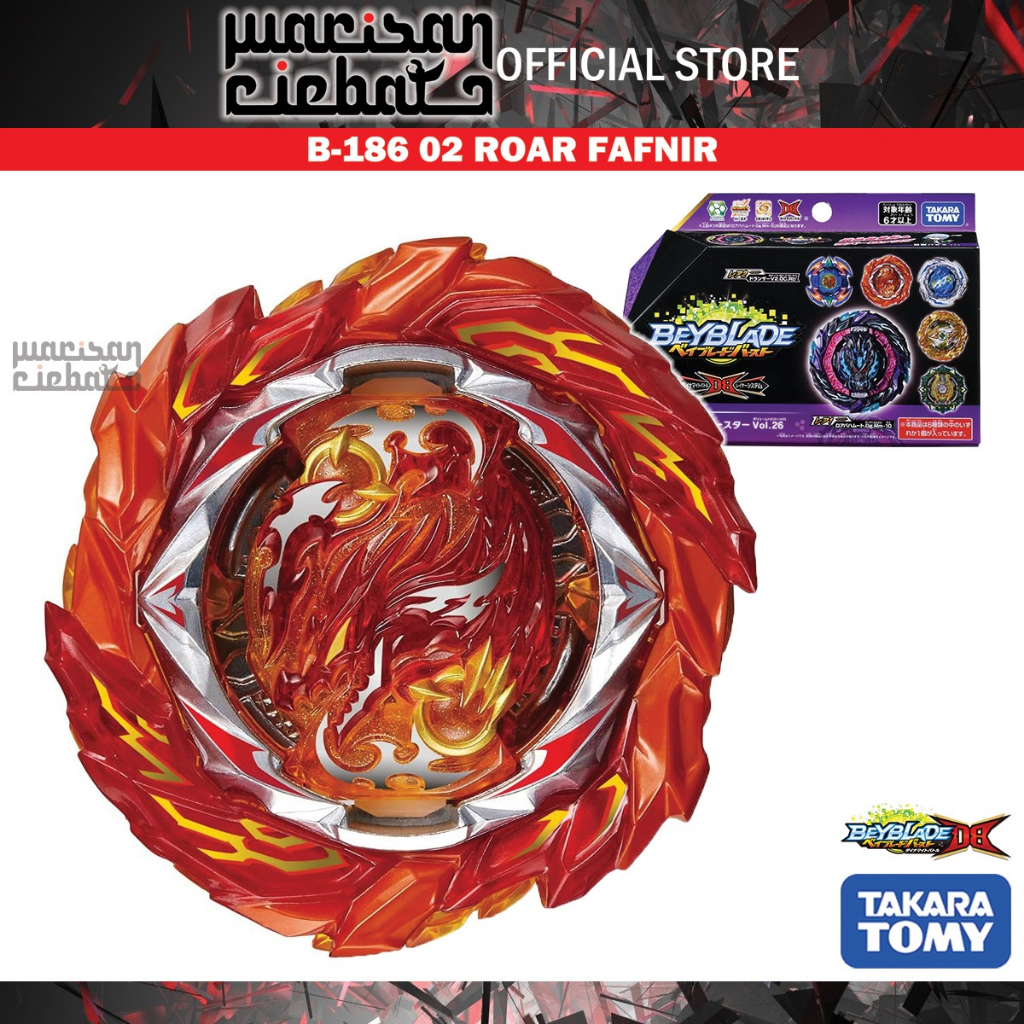 Takara Tomy Beyblade Burst DB B-186 02 Roar Fafnir 00 Revolve-2 (Random ...