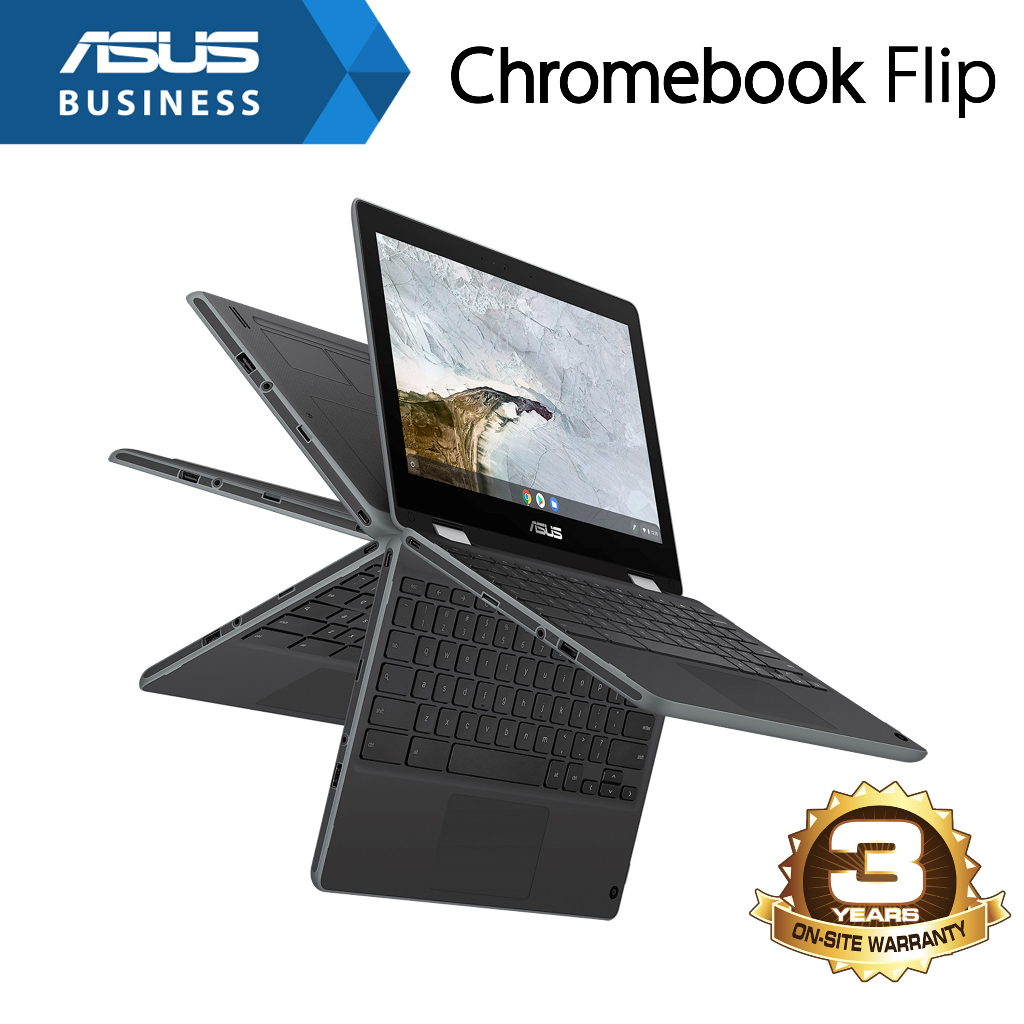 ASUS Chromebook Flip C214M-ABU0363 Dark Grey /Intel Celeron N4020 /4GB RAM /32GB EMMC /11.6" HD ...