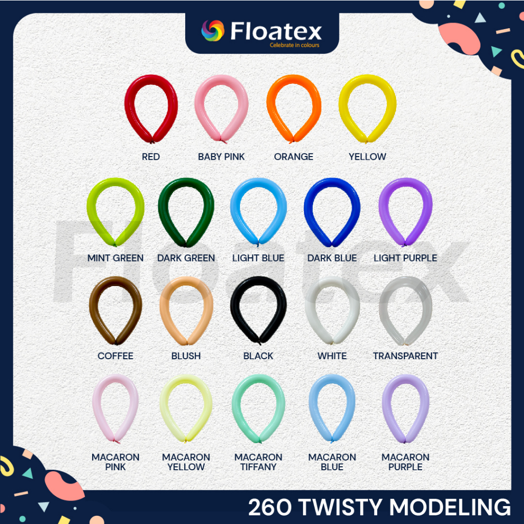 Floatex 260 Twisty Magic Latex Balloon Long Shape Latex Balloon Twist ...