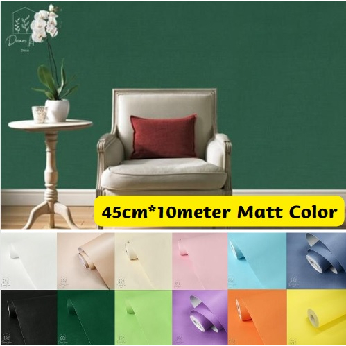 45cm x 10m Kertas Dinding Warna Matt Tulen - Pelekat Perabot | Self ...