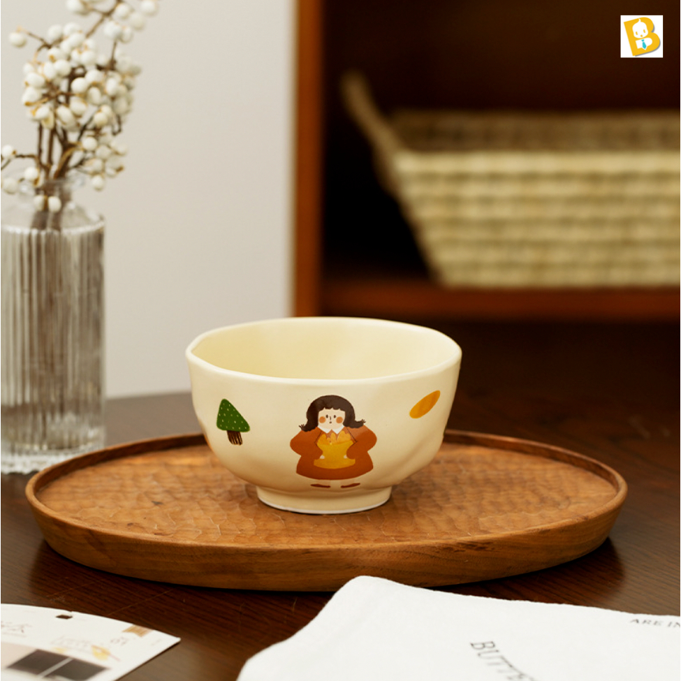 BabyBoss Ceramic Plate Bowl Cute Little Girl Spoon Fork Cutlery Pinggan ...