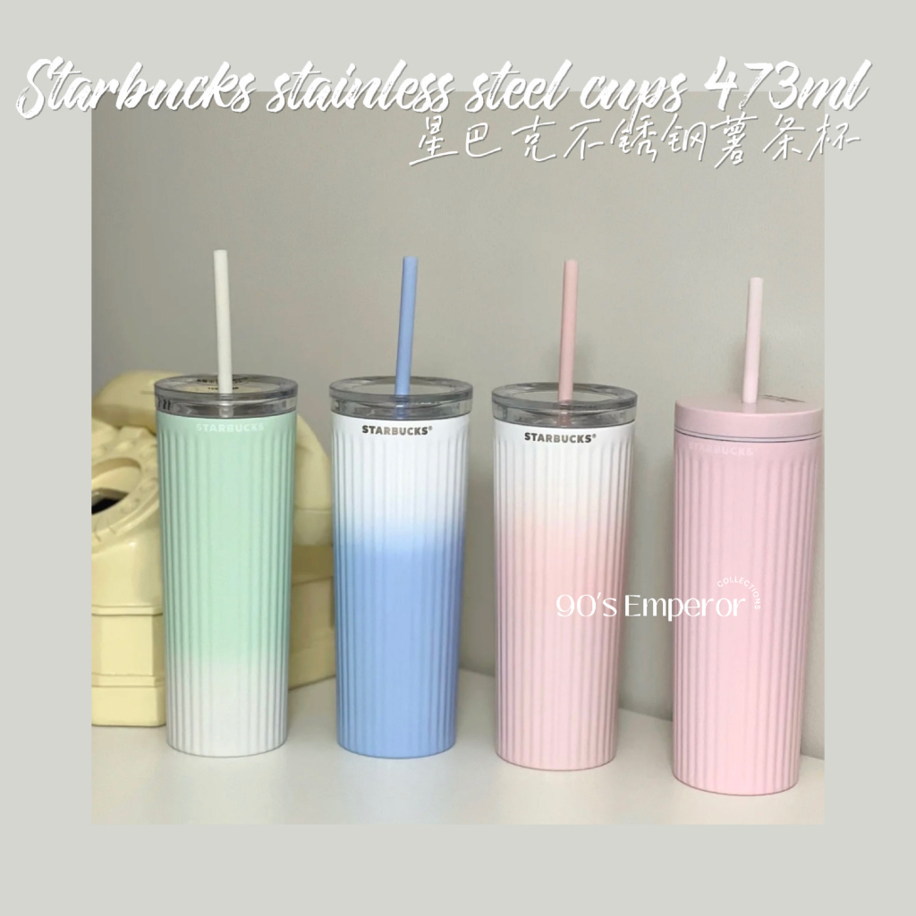 【READYSTOCK】STARBUCKS Sakura Mint Baby Blue Pink stainless steel fries ...