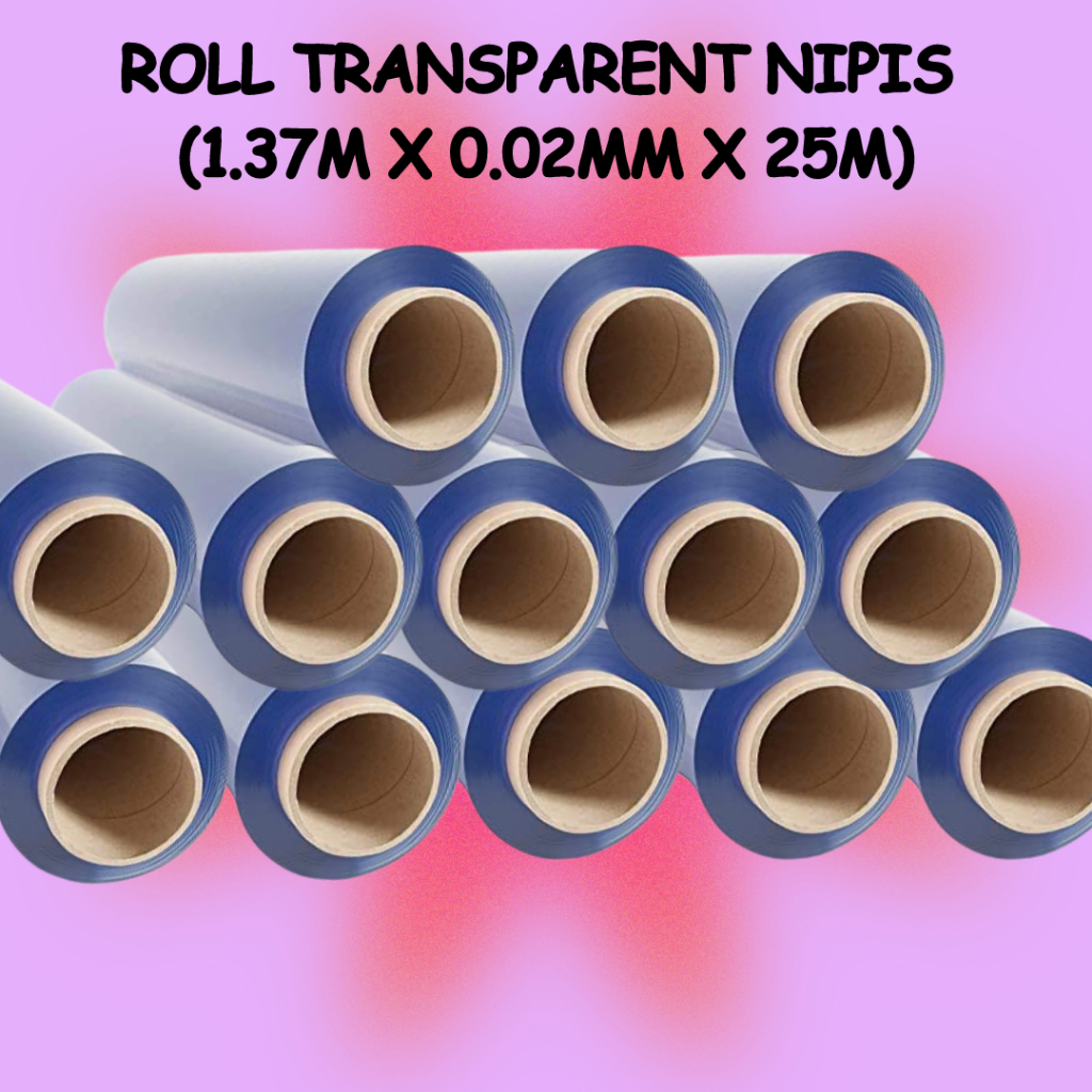 KANVAS ROLL TRANSPARENT/JERNIH/LUTSINAR ROLL NIPIS PELBAGAI GUNA SAIZ 1 ...