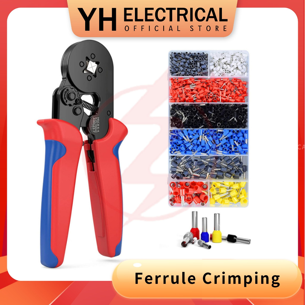 HSC8 Ferrule Crimper Plier Kit 0.25-6mm2 Tubular Terminal Crimping Tool ...