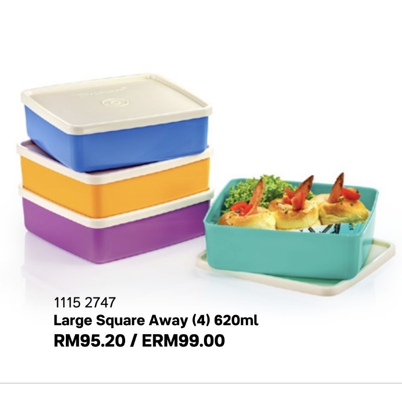 Tupperware Large square away 620ml | Shopee Malaysia