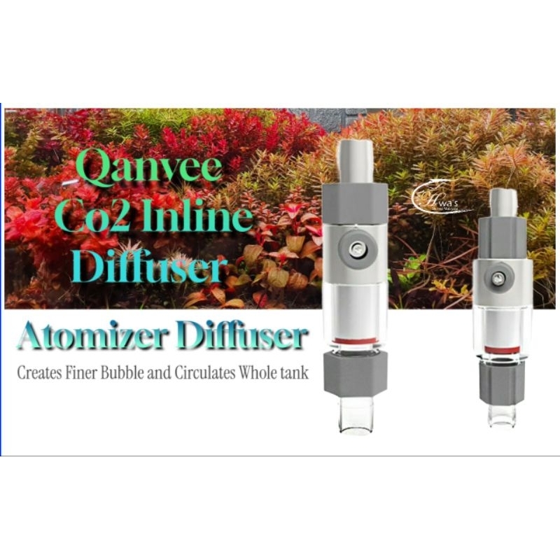 Qanvee CO2 Inline Diffuser/Atomizer for 12mm/16mm Canister Filter Hose (Planted tank/Aquarium ...
