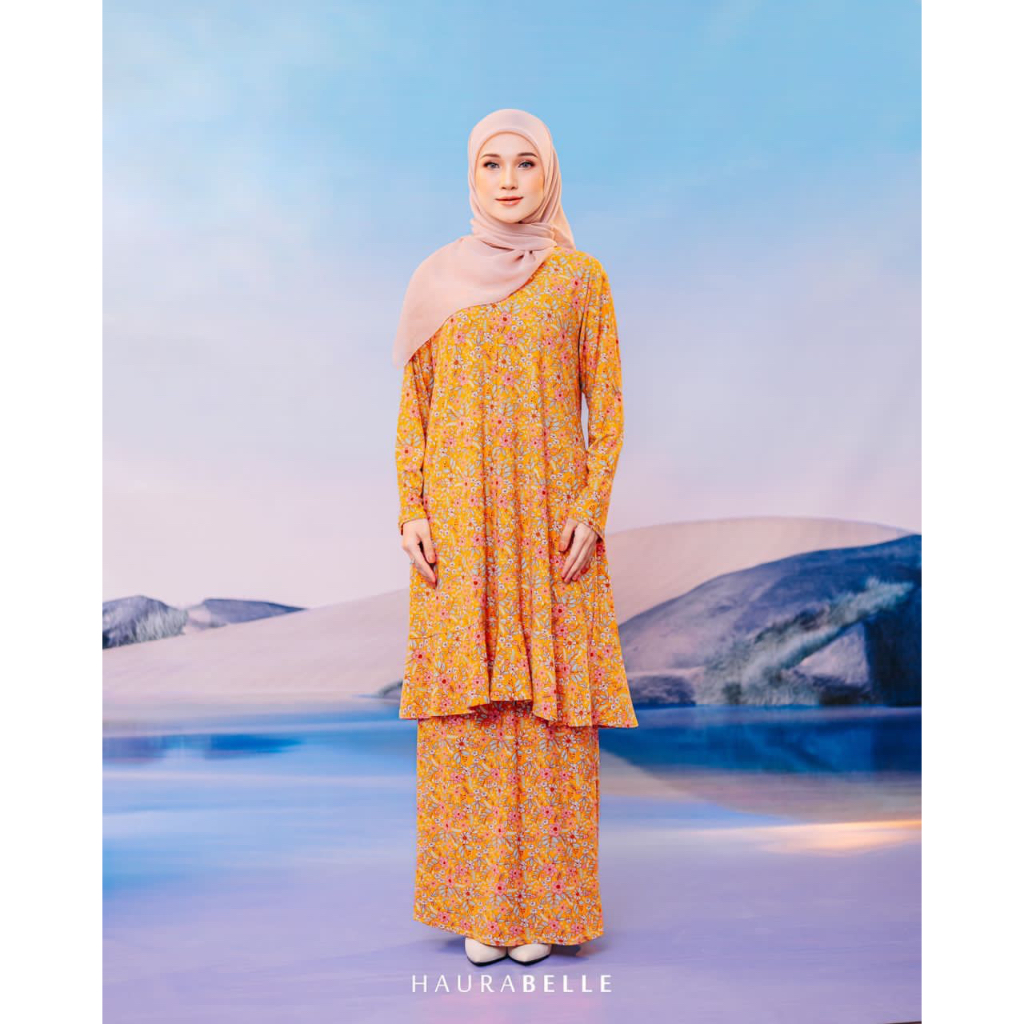 Readystock Jelita Kurung Haurabelle Baju Raya Floral Ironless Baju ...