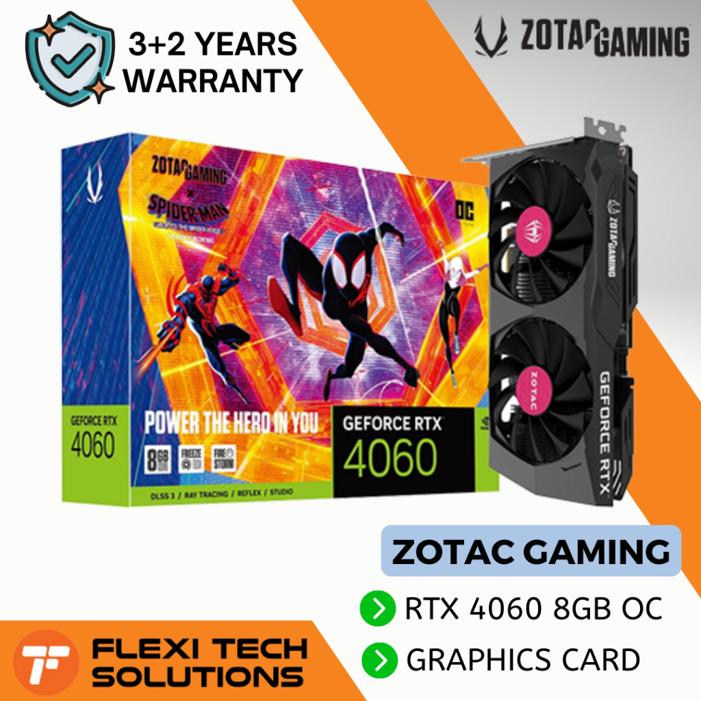 Flexi Tech ZOTAC GAMING GeForce RTX 4060 8GB GDDR6 OC Spider-Man™: Across The Spider-Verse ...