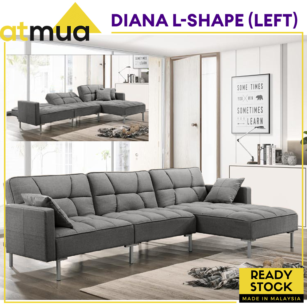 Atmua Diana L-Shape Sofa Bed 4 Seater Super Single Bed Suitable for ...