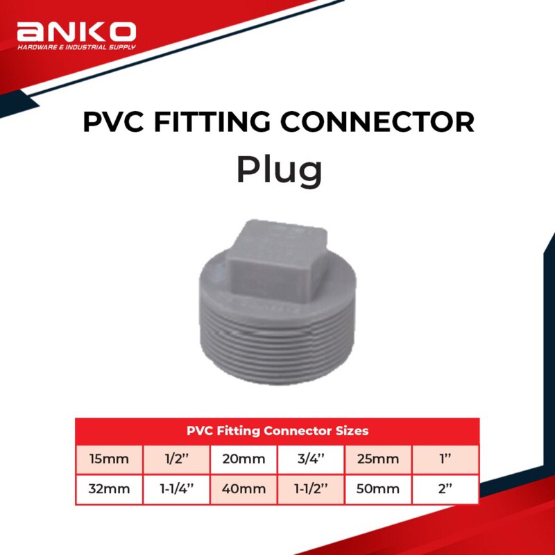 PVC Plug Fitting Penyambung Paip Connector 15mm 20mm 25mm 32mm 40mm ...
