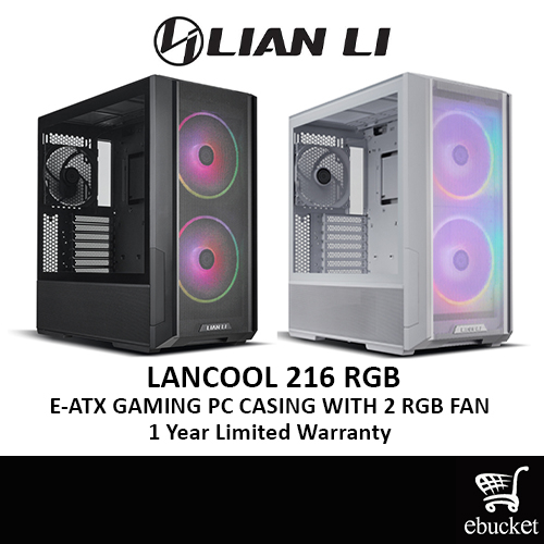 LIAN LI LANCOOL 216 RGB ATX MID TOWER CASE BLACK / WHITE (216R-X/216R-W) | Shopee Malaysia
