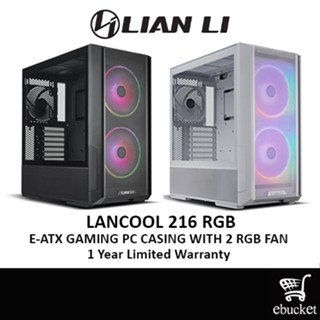 LIAN LI LANCOOL 216 RGB ATX MID TOWER CASE BLACK / WHITE (216R-X/216R-W ...