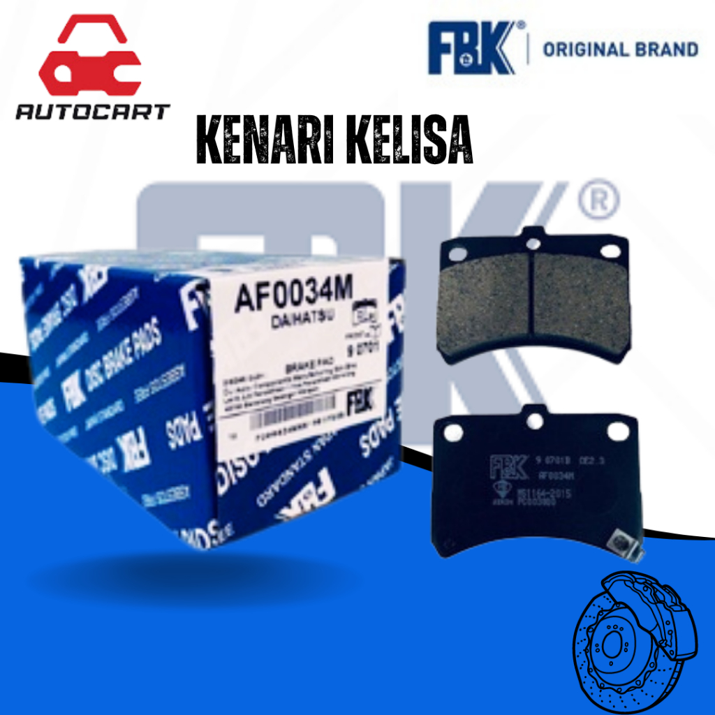 FBK BRAKE PADS (FRONT) FOR PERODUA KELISA / KENARI AF0034 | Shopee Malaysia
