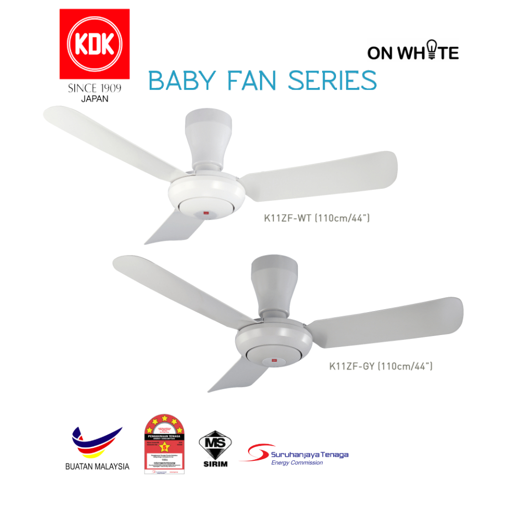 KDK 44’’ Remote Control Baby Ceiling Fan (GREY or WHITE) K11ZF-GY/ WH ...