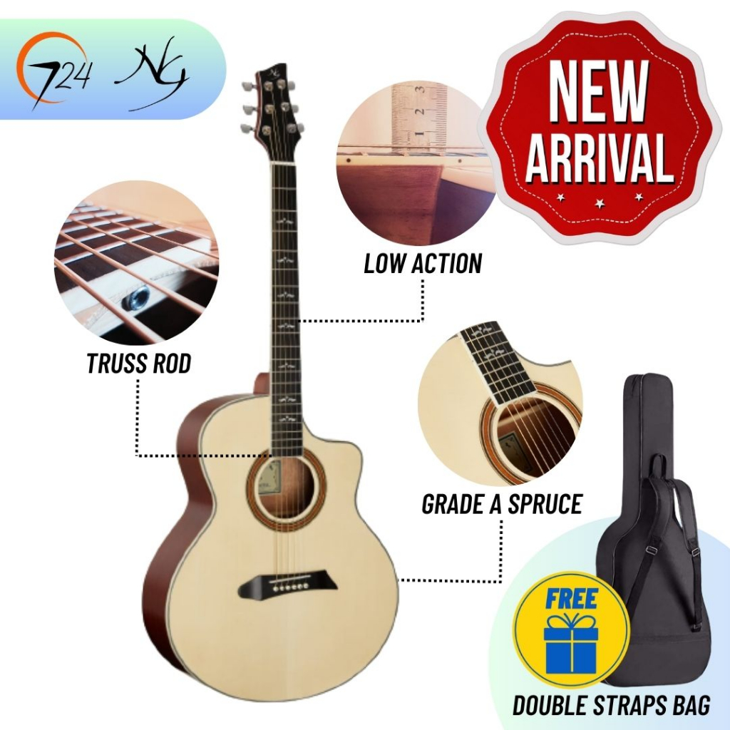 NG Northerly Gale Guitar GT500 GT-series Acoustic Guitar for Beginner ...