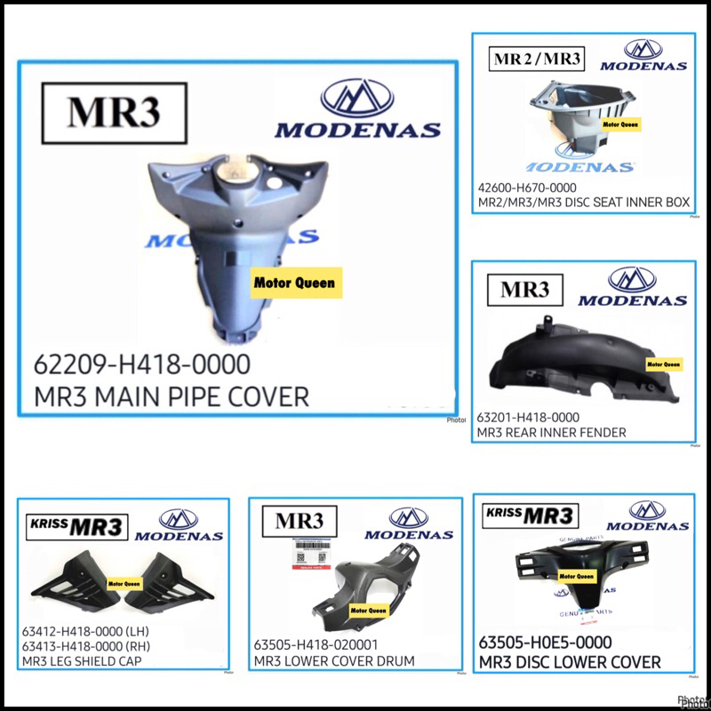 Inner Cover Set Modenas Kriss MR2 / MR3 100% Modenas Original Kaver ...