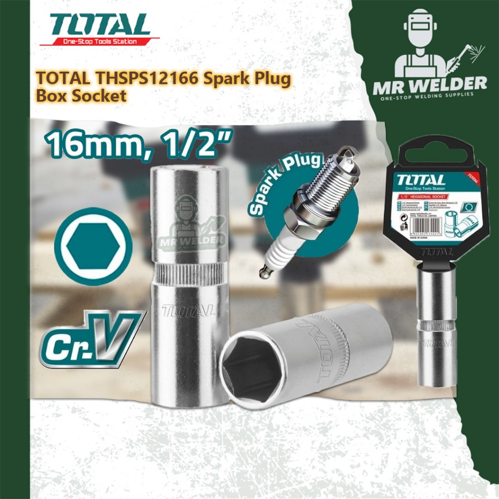 TOTAL Spark Plug Box Socket 1/2" X 16mm 高品质火花塞插座 - THSPS12166 | TOTAL Spark Plug Socket (16mm ...