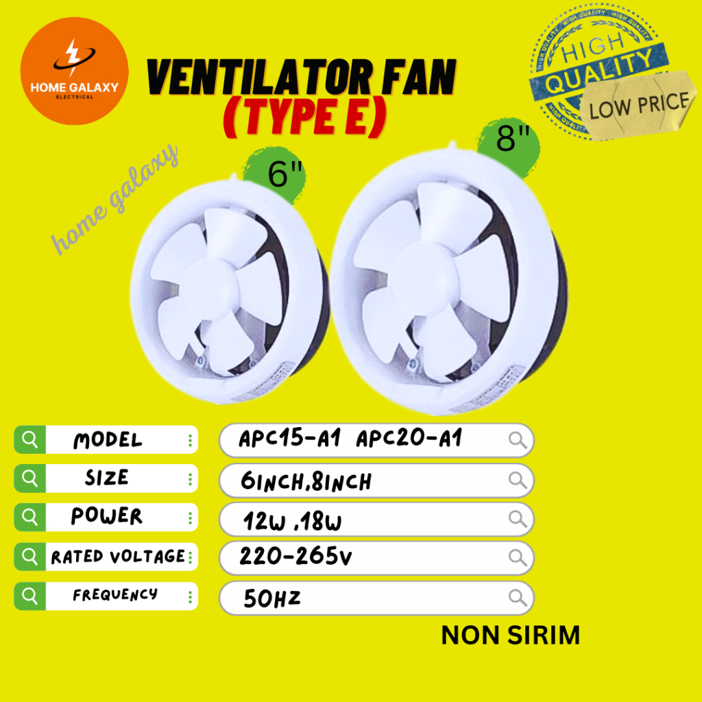 🔥SIRIM APPROVE🔥HOT ITEM 🔥Wall / Ceiling Exhaust Fan 6" / 8" / 10" / 12 ...