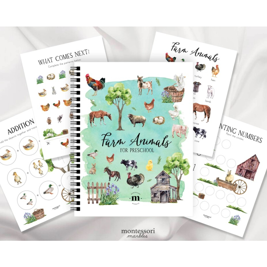 PDF] Farm Animals Busy Quiet Book Home Learning Kids Printable ...