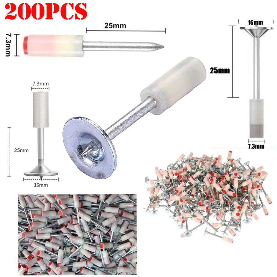🔥MY Stock🔥200pcs Round Steel Nails Manual Rivet Gun Tool Ceiling ...