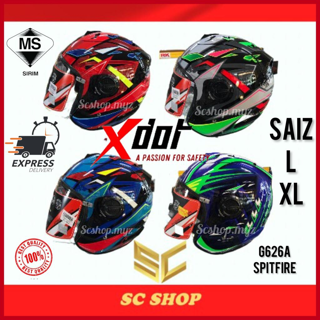 🔥READY STOCK🔥 HELMET XDOT G626 X-DOT G626A DREAM SPITFIRE ram | Shopee ...